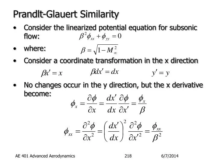 PPT - Prandlt-Glauert Similarity PowerPoint Presentation, free download ...