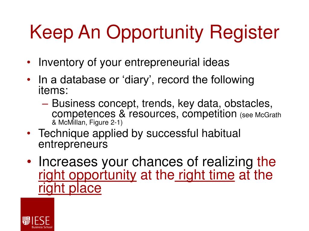 PPT - IDENTIFYING ENTREPRENEURIAL OPPORTUNITIES PowerPoint Presentation ...