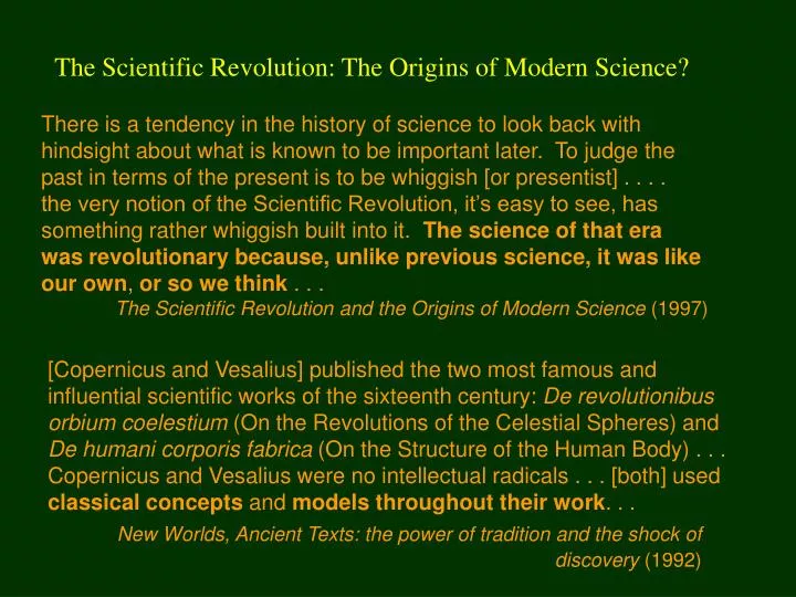 PPT - The Scientific Revolution: The Origins of Modern Science ...