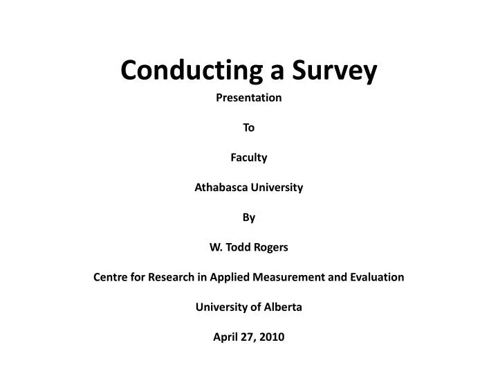 PPT - Conducting a Survey PowerPoint Presentation, free download - ID ...