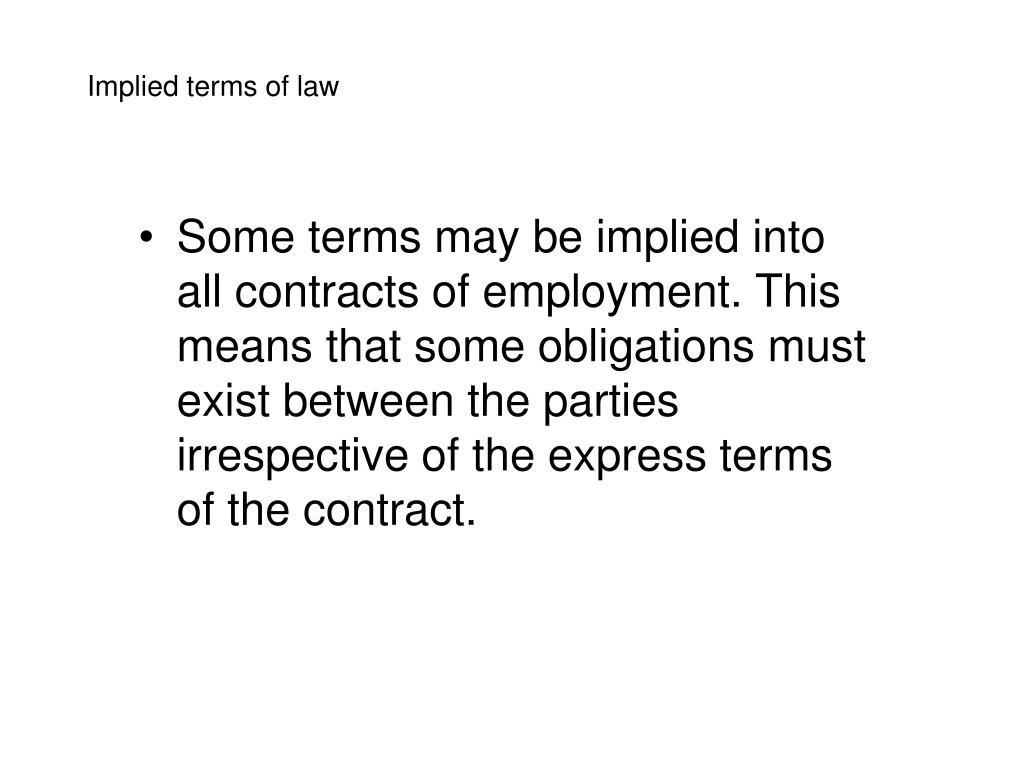 PPT - CHAPTER 3 Implied terms of law PowerPoint Presentation, free ... PPT - CHAPTER 3 Implied terms of law PowerPoint Presentation, free ...