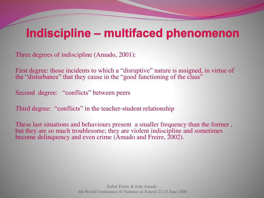 PPT - Managing and handling indiscipline in schools (GERLINDES) – a ...