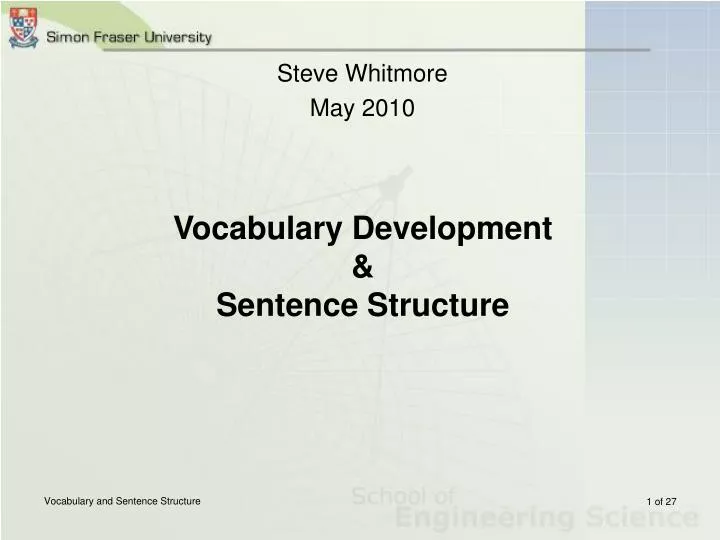 PPT - Vocabulary Development & Sentence Structure PowerPoint ...
