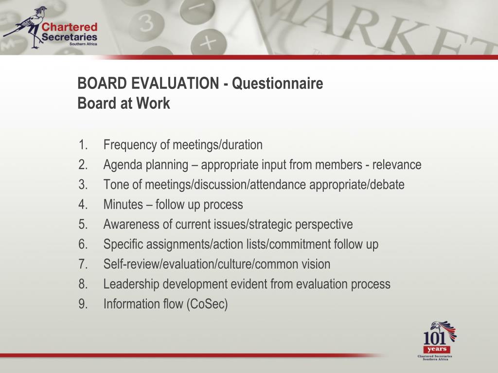 PPT - Role of the Company Secretary in Board Evaluation September 2010 ...