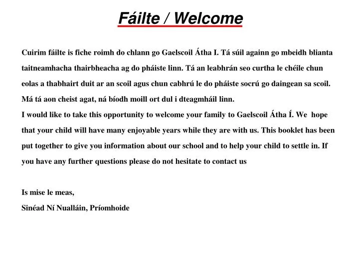 PPT - Fáilte / Welcome PowerPoint Presentation, free download - ID:1412943