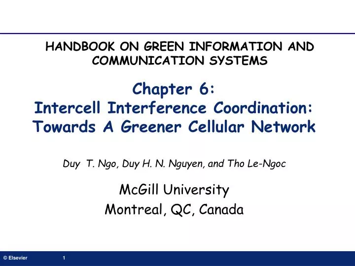 PPT - Chapter 6: Intercell Interference Coordination: Towards A Greener ...