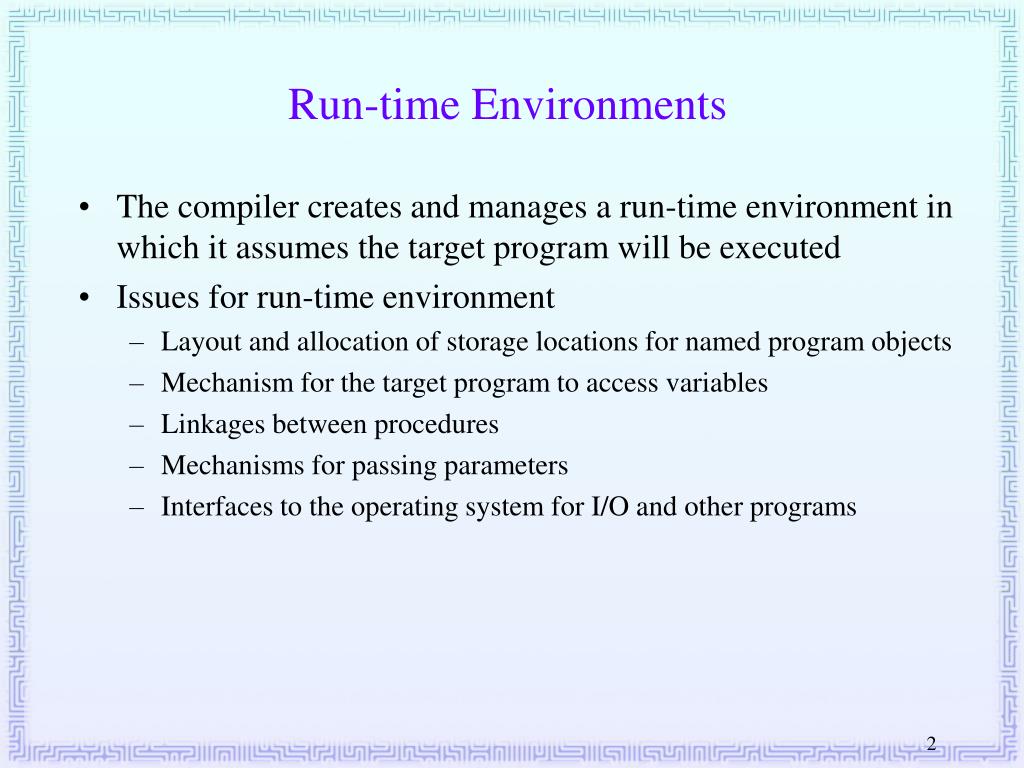 PPT - Compiler Design 27. Runtime Environments: Activation Records ... PPT - Compiler Design 27. Runtime Environments: Activation Records ...
