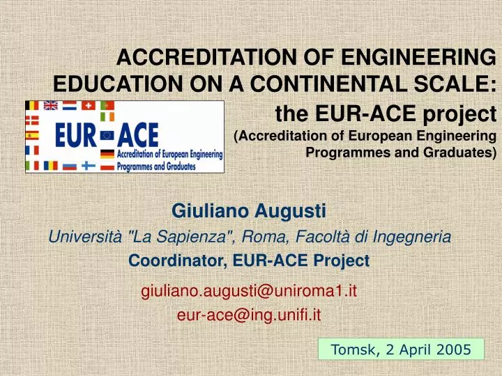 PPT - ACCREDITATION OF ENGINEERING EDUCATION ON A CONTINENTAL SCALE ...