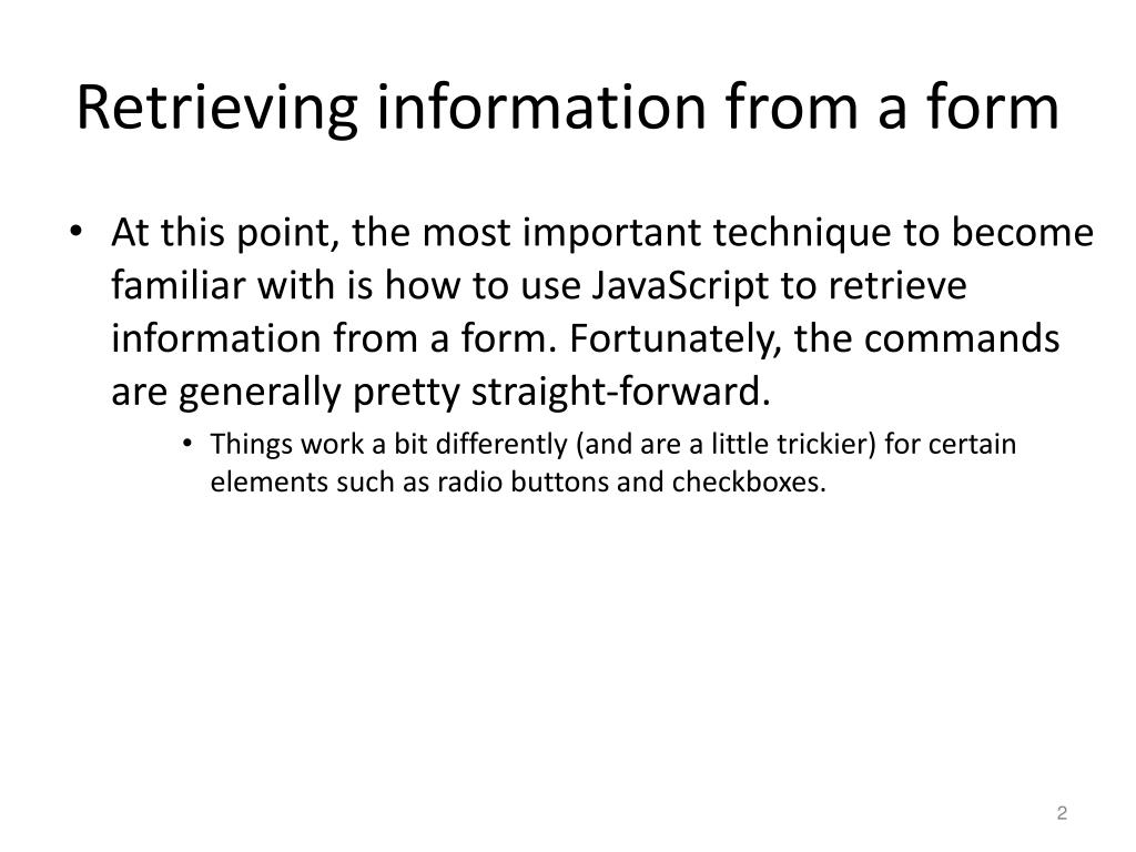 Ppt Javascript Ii Retrieving Information From A Form Variables And Data Types Powerpoint 5860