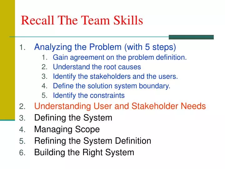 PPT - Recall The Team Skills PowerPoint Presentation, free download ...