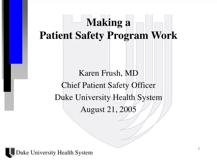 PPT - Making a Patient Safety Program Work PowerPoint Presentation ...