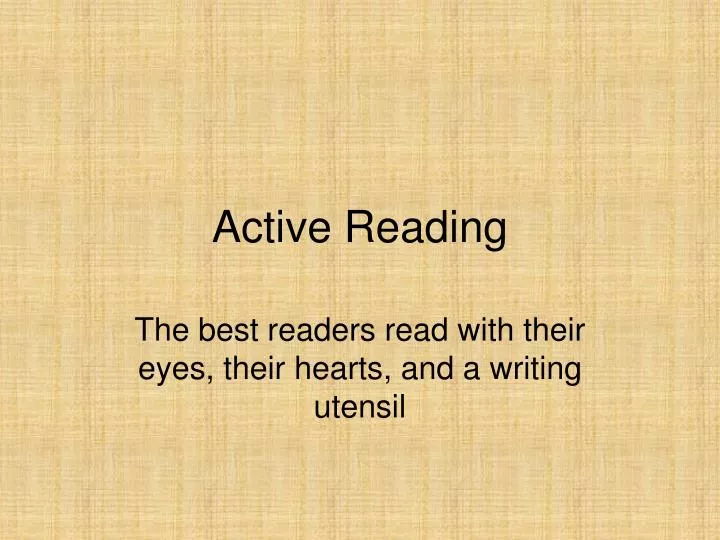 PPT - Active Reading PowerPoint Presentation, free download - ID:1414681