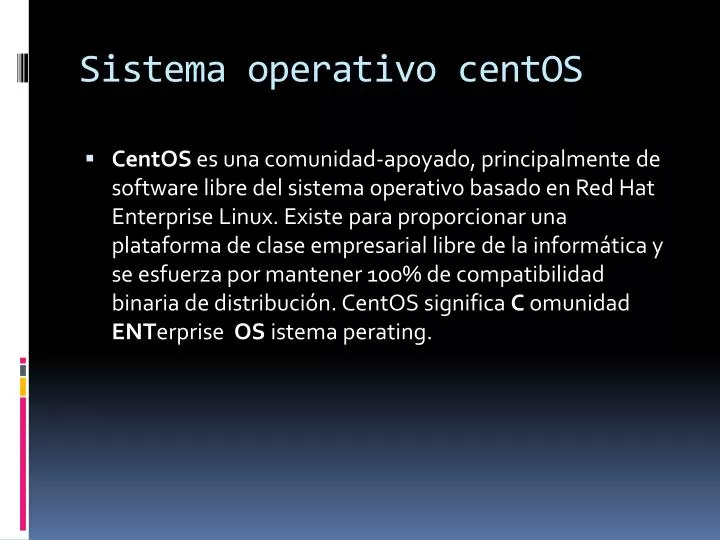 PPT - Sistema operativo centOS PowerPoint Presentation, free download - ID:1416489