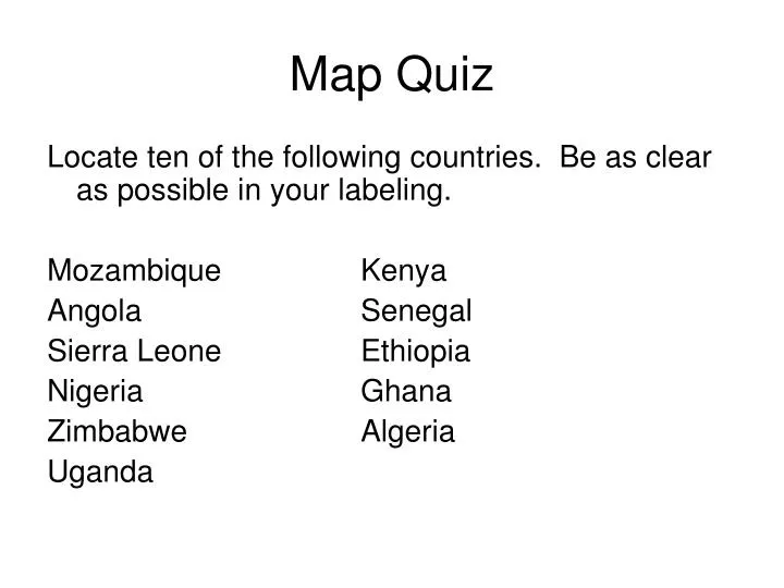 PPT - Map Quiz PowerPoint Presentation, free download - ID:1417105