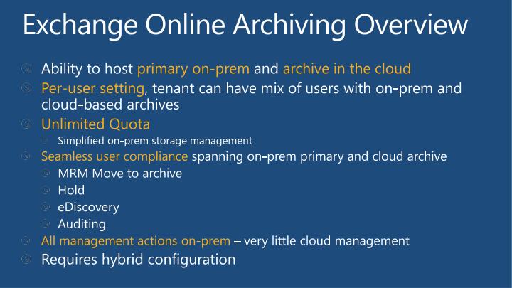 PPT - Archiving in the cloud with Exchange Online Archiving PowerPoint ...