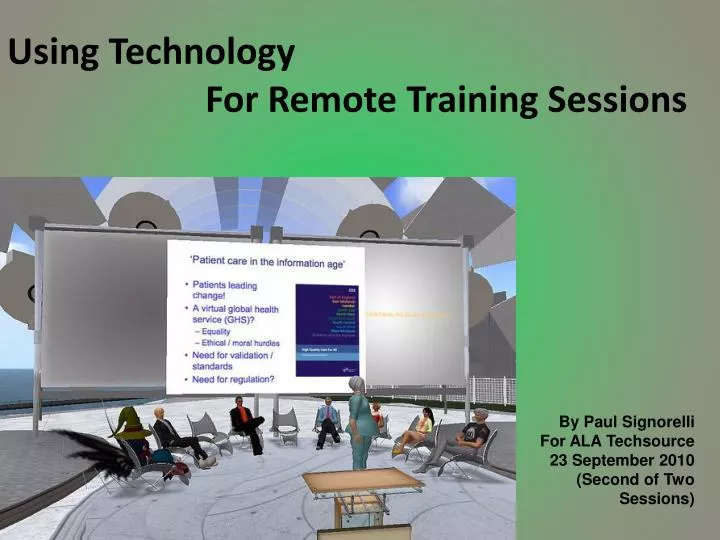 PPT - Using Technology For Remote Training Sessions PowerPoint ...