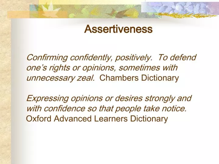 PPT - Assertiveness PowerPoint Presentation, free download - ID:141979