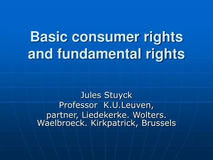 PPT - Basic consumer rights and fundamental rights PowerPoint ...