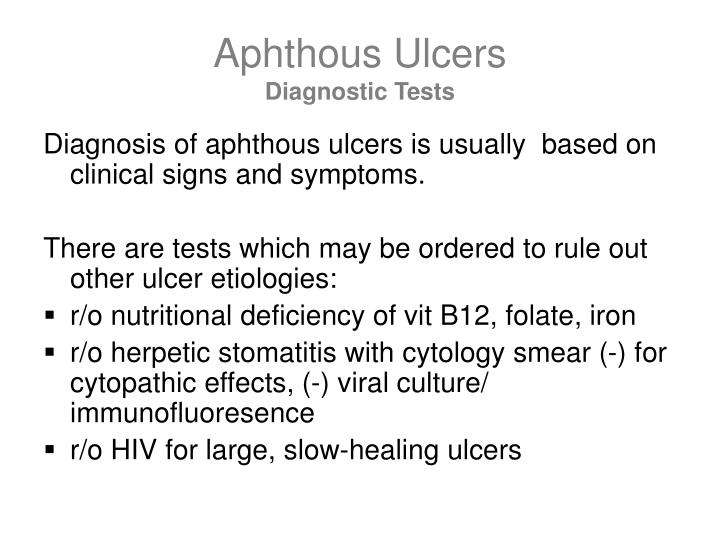 PPT - Oral Medicine Block Presentation: Aphthous Ulcers PowerPoint ...