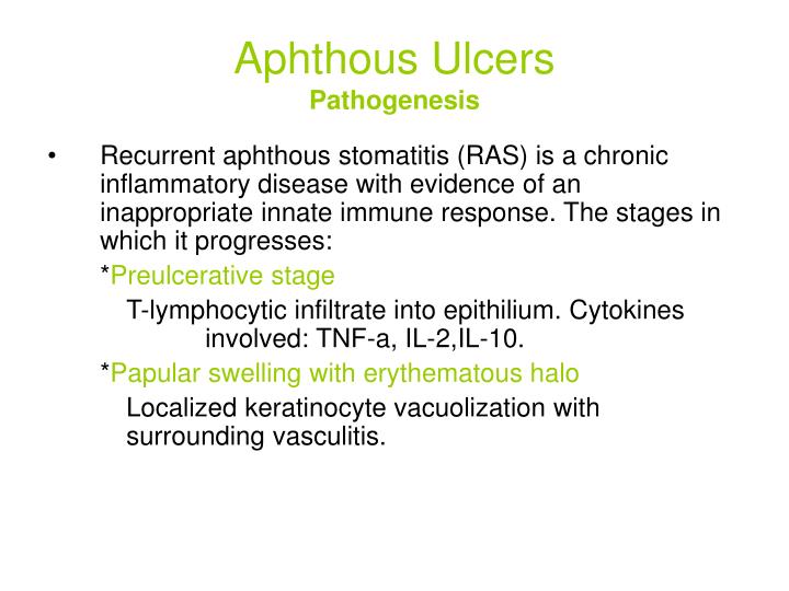PPT - Oral Medicine Block Presentation: Aphthous Ulcers PowerPoint ...
