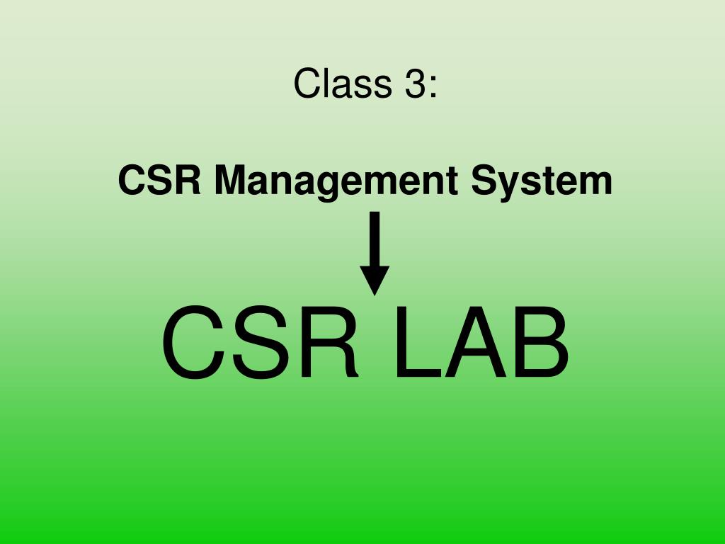 PPT - Corporate Social Responsibility Class 3: CSR Management System ...