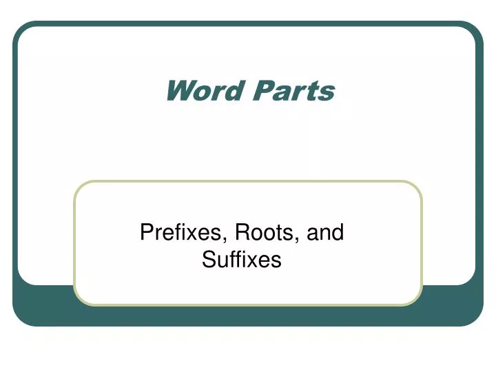 PPT - Word Parts PowerPoint Presentation, free download - ID:142254