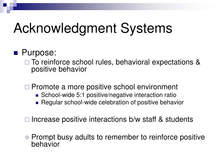 PPT - Acknowledgement Systems: Catch ‘em being Good PowerPoint ...