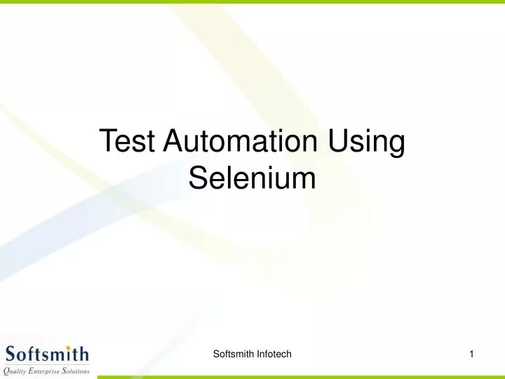 PPT - Test Automation Using Selenium PowerPoint Presentation, free ...