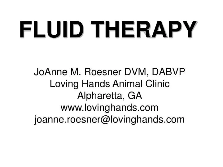 PPT - FLUID THERAPY PowerPoint Presentation, free download - ID:142396