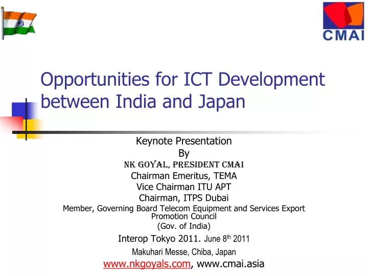 PPT - Opportunities for ICT Development between India and Japan ...