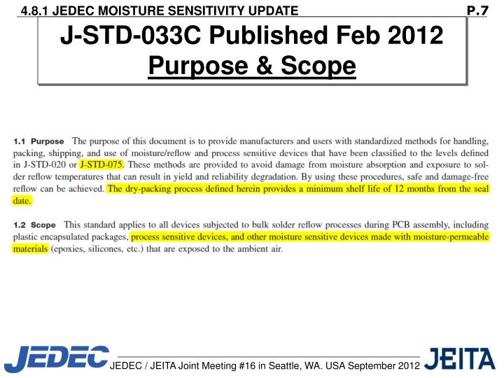 PPT - 4.9.1 JEDEC MOISTURE SENSITIVITY UPDATE PowerPoint Presentation - ID:1424769