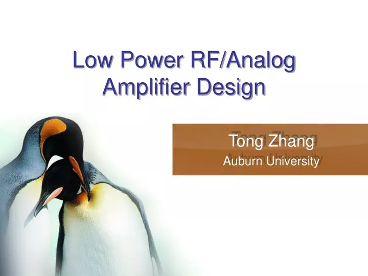 PPT - Low Power RF/Analog Amplifier Design PowerPoint Presentation ...