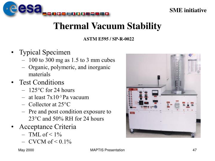 PPT - Thermal Vacuum Stability ASTM E595 / SP-R-0022 PowerPoint ...