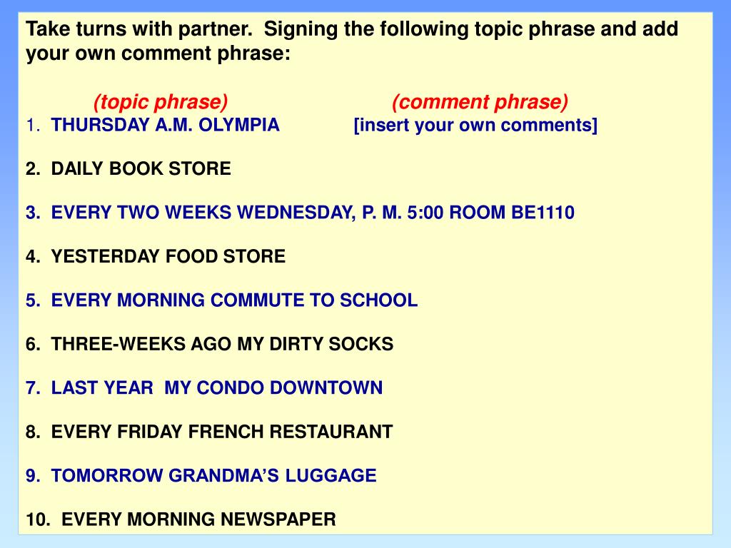 PPT - ASL Grammar Topic: PowerPoint Presentation, free download - ID ...