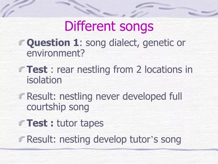 PPT - Different songs PowerPoint Presentation, free download - ID:1426114