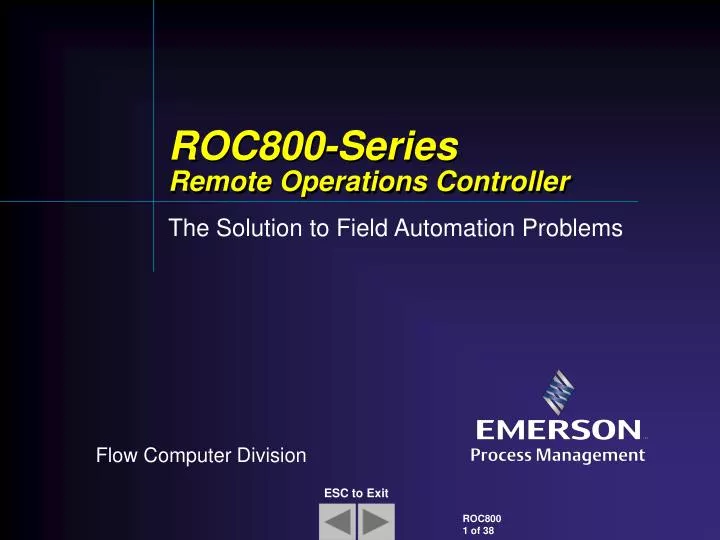 PPT - ROC800-Series Remote Operations Controller PowerPoint ...
