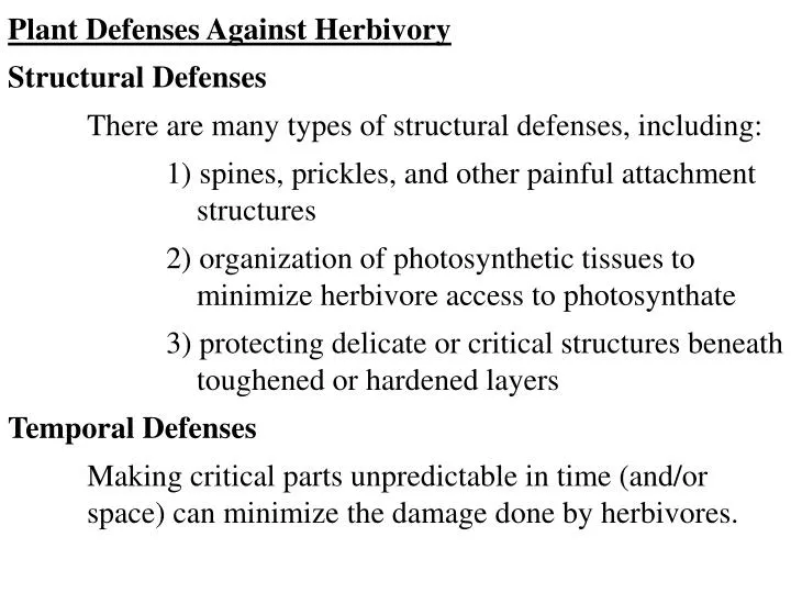 PPT - Plant Defenses Against Herbivory Structural Defenses There are ...