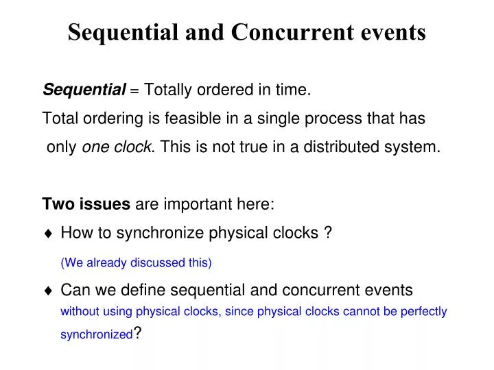PPT - Sequential and Concurrent events PowerPoint Presentation, free ...