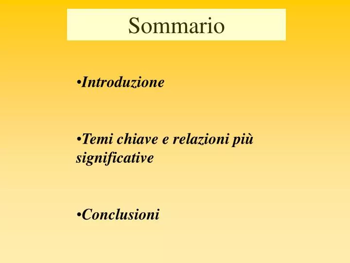 PPT - Sommario PowerPoint Presentation, free download - ID:1427752