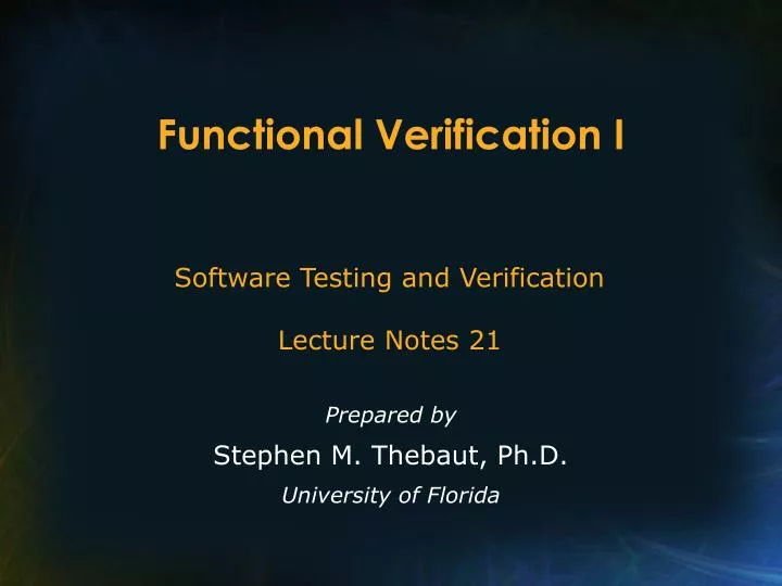 PPT - Functional Verification I PowerPoint Presentation, free download - ID:1428057