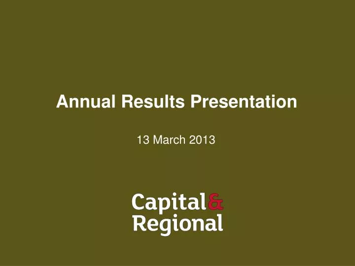 PPT - Annual Results Presentation PowerPoint Presentation, free download - ID:1428559