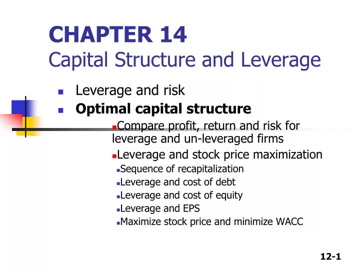 PPT - CHAPTER 14 Capital Structure and Leverage PowerPoint Presentation - ID:1428716