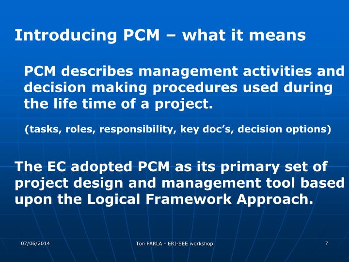 PPT - An introduction to Project Cycle Management PCM PowerPoint ...