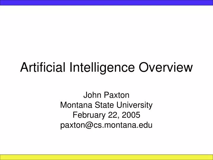 PPT - Artificial Intelligence Overview PowerPoint Presentation, free ...