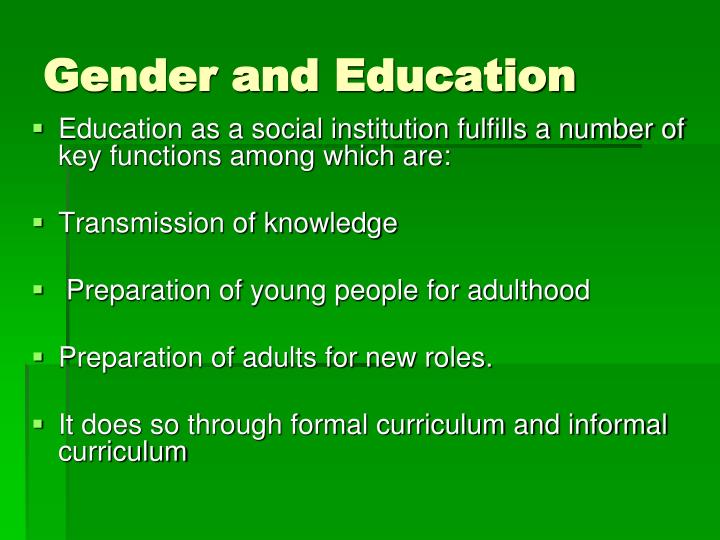 PPT - Gender and Education PowerPoint Presentation - ID:1430137
