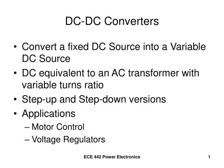 PPT - DC-DC Converters PowerPoint Presentation, free download - ID:1430349