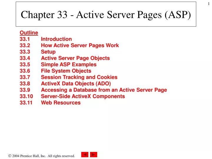 PPT - Chapter 33 - Active Server Pages (ASP) PowerPoint Presentation ...