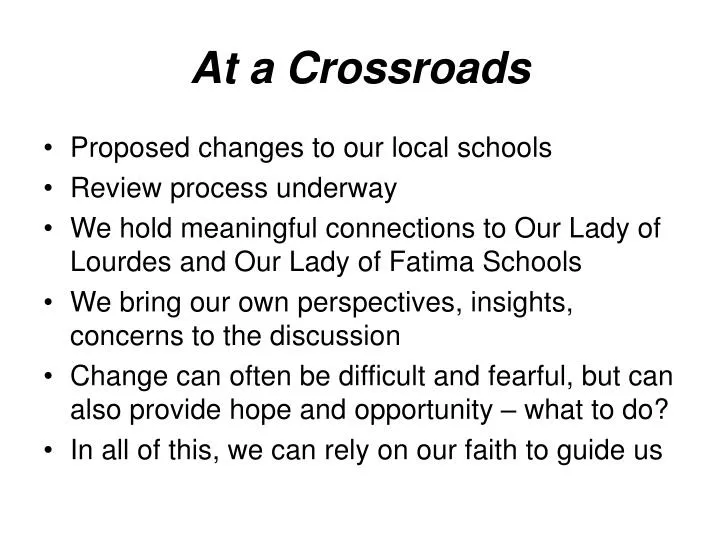 PPT - At a Crossroads PowerPoint Presentation, free download - ID:1431278