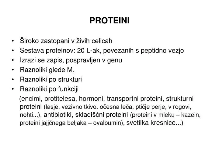 PPT - PROTEINI PowerPoint Presentation, free download - ID:1431441