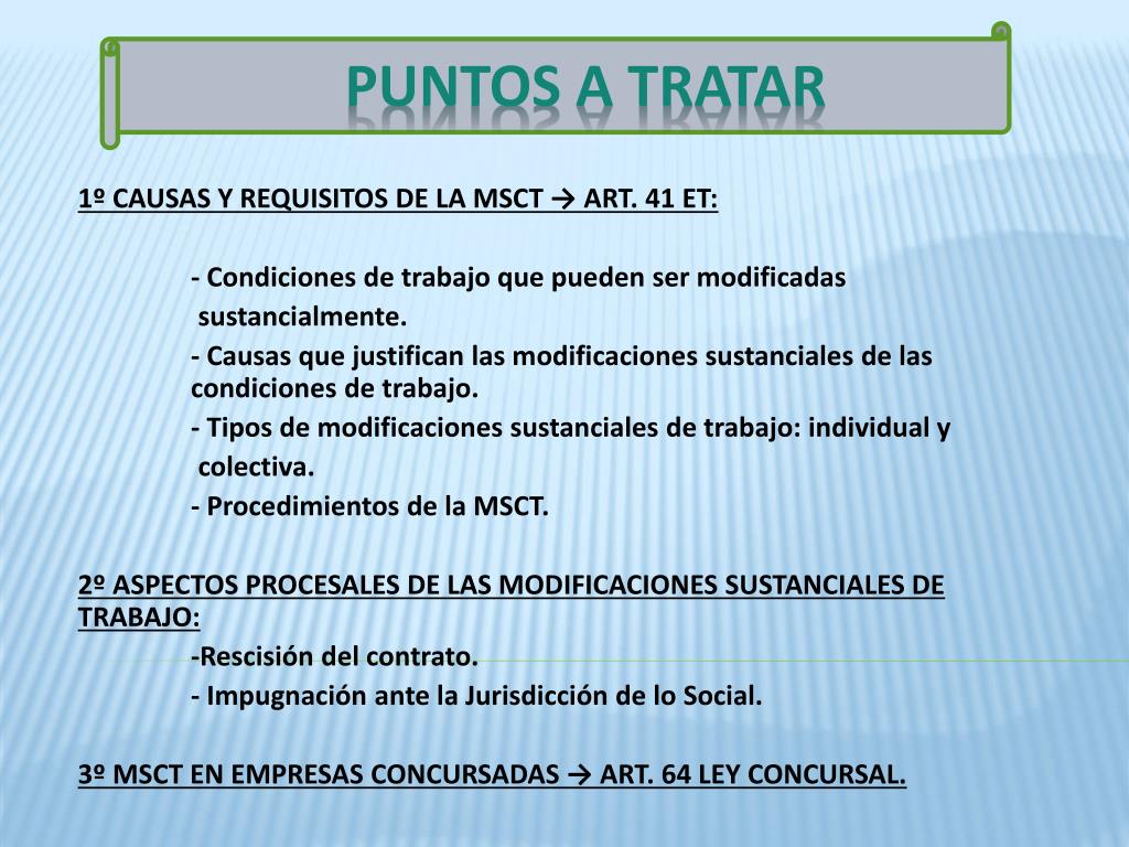 PPT - MODIFICACIÓN SUSTANCIAL DE LAS CONDICIONES DE TRABAJO Y MOVILIDAD ...